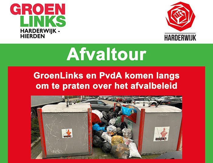 PvdA en GroenLinks gaan op Afvaltour in de wijk - Harderwijksezaken.nl